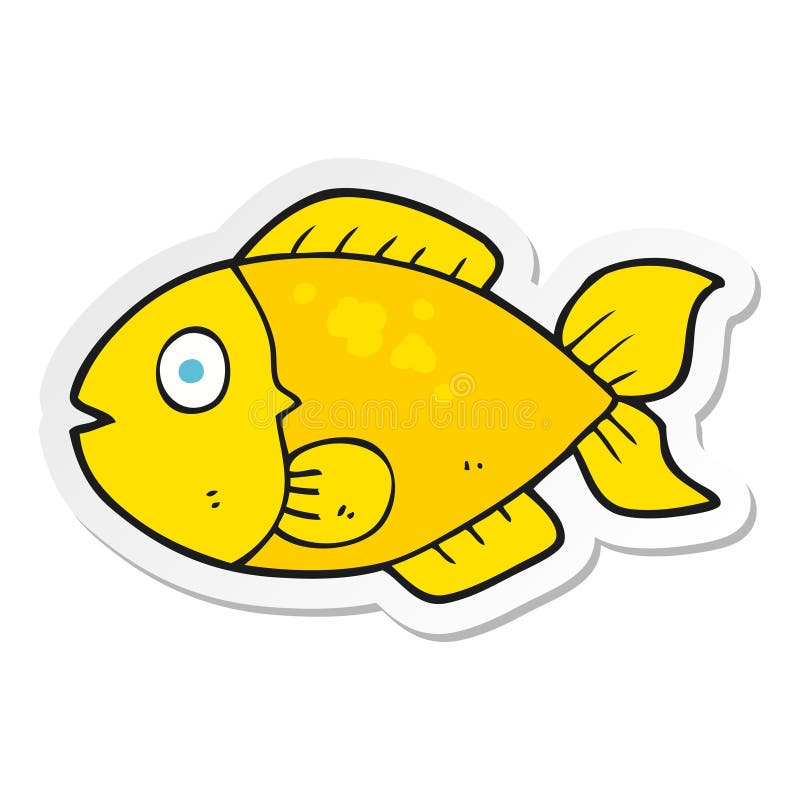 Sticker of a cartoon fish stock vector. Illustration of vector - 150406724