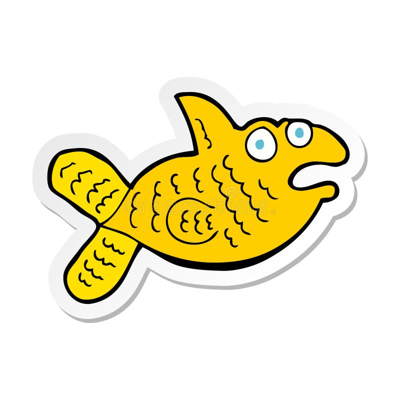 Sticker of a cartoon fish stock vector. Illustration of character ...