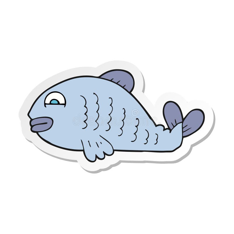 Sticker of a cartoon fish stock vector. Illustration of hand - 147617119