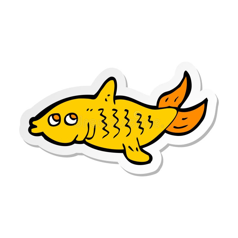 Sticker of a cartoon fish stock vector. Illustration of design - 147643209