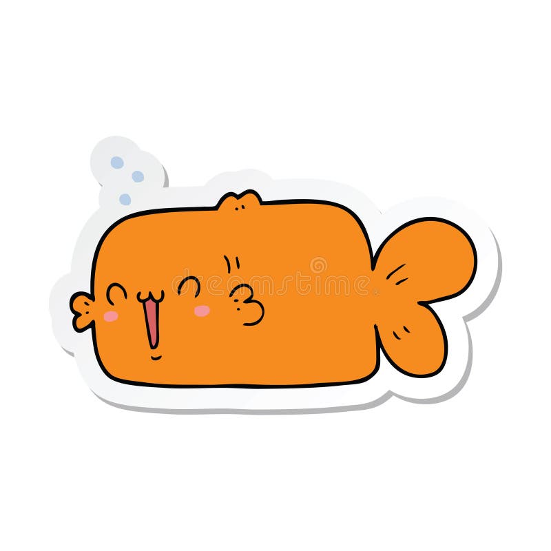 Sticker of a cartoon fish stock vector. Illustration of fish - 149248010
