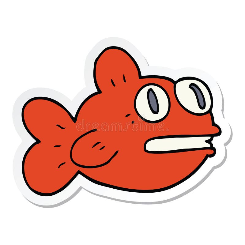 Sticker of a cartoon fish stock vector. Illustration of fish - 149299349