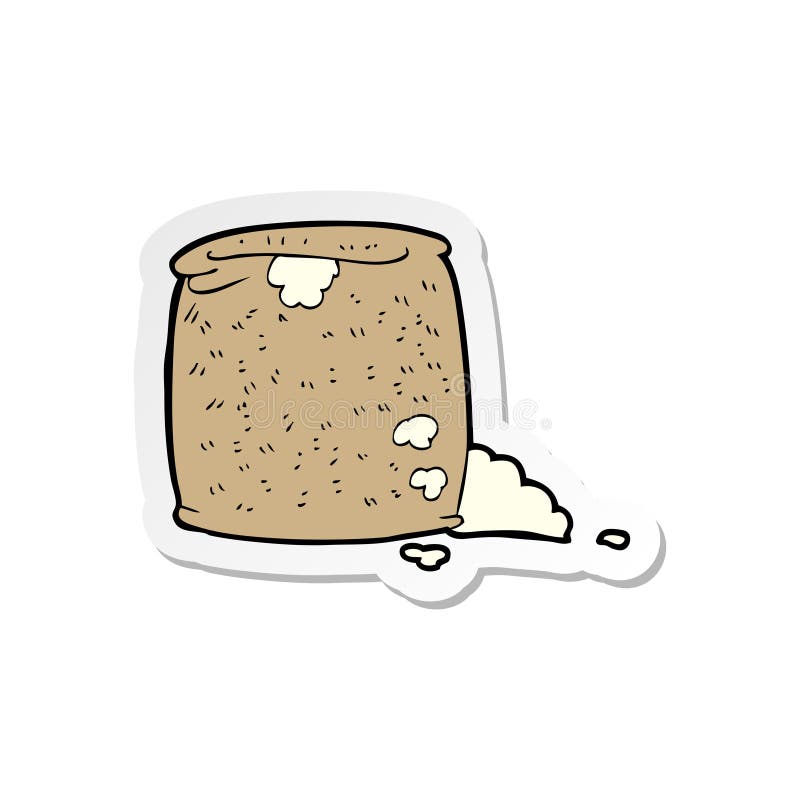 Cartoon bag of flour stock vector. Illustration of cartoon - 37014054