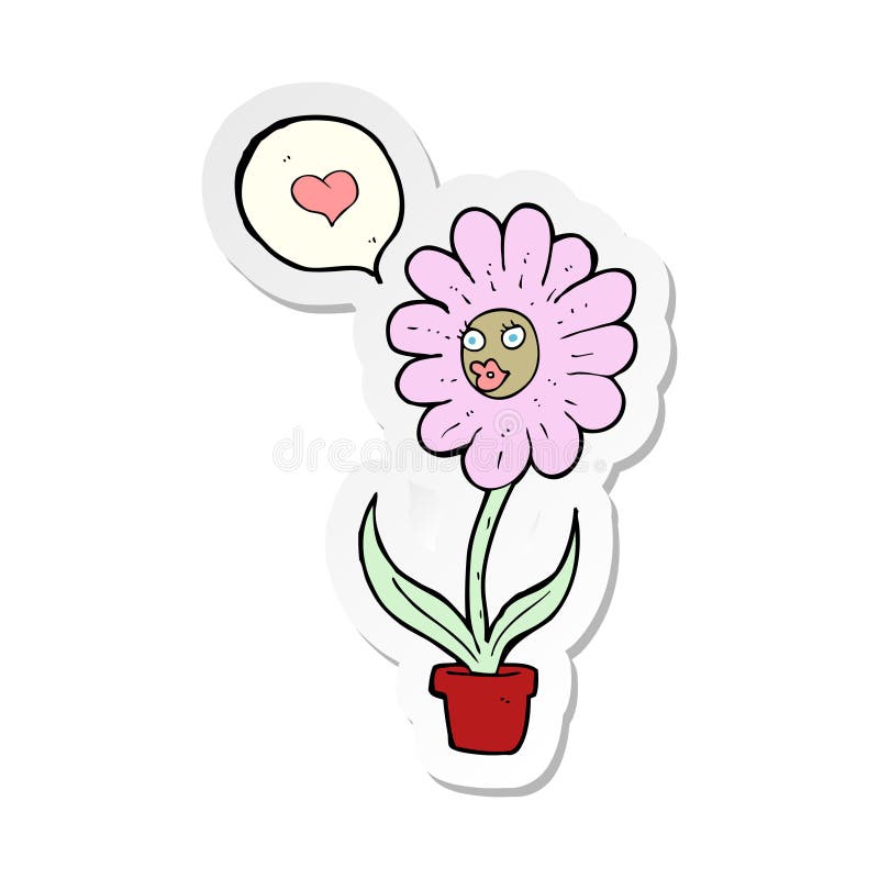 Sticker of a Cartoon Flower Stock Vector - Illustration of sticker ...