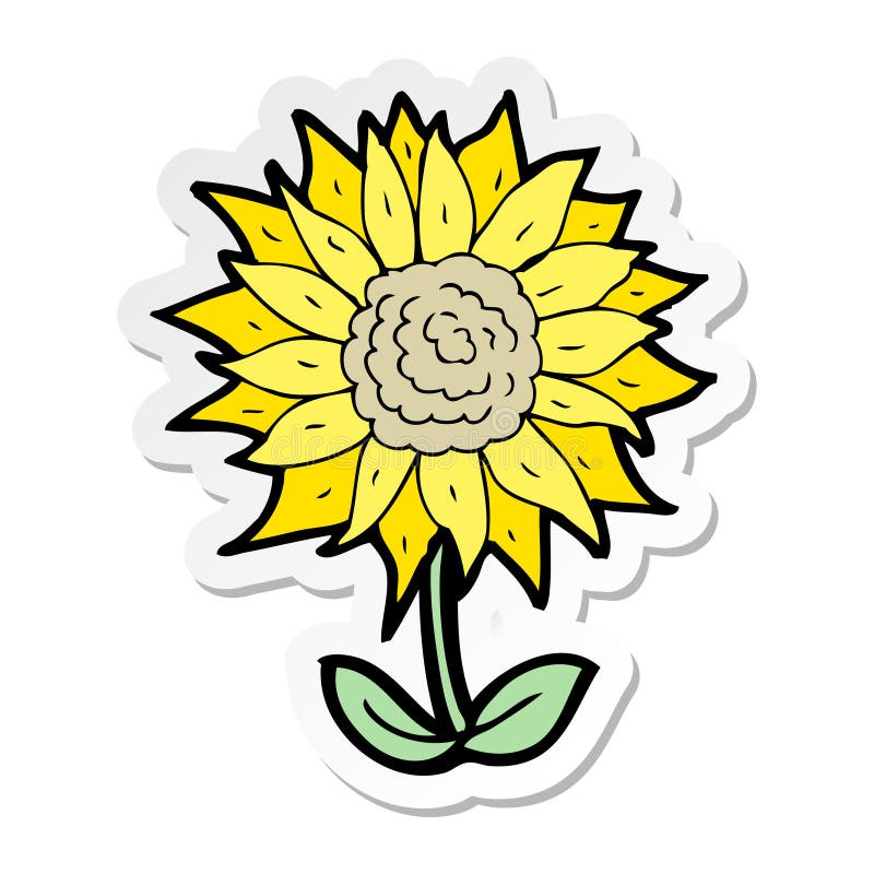 Sticker of a Cartoon Flower Stock Vector - Illustration of nature, hand ...