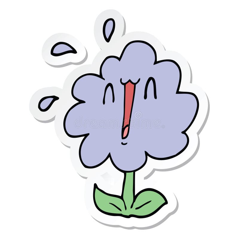 Sticker of a Cartoon Flower Stock Vector - Illustration of flower ...
