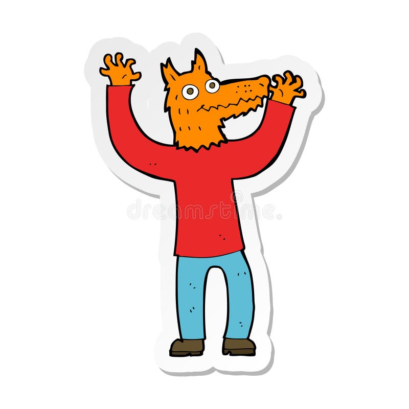 Sticker of a Cartoon Fox Man Stock Vector - Illustration of traditional ...