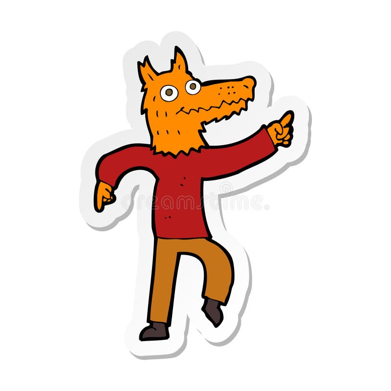 Sticker of a Cartoon Fox Man Stock Vector - Illustration of traditional ...