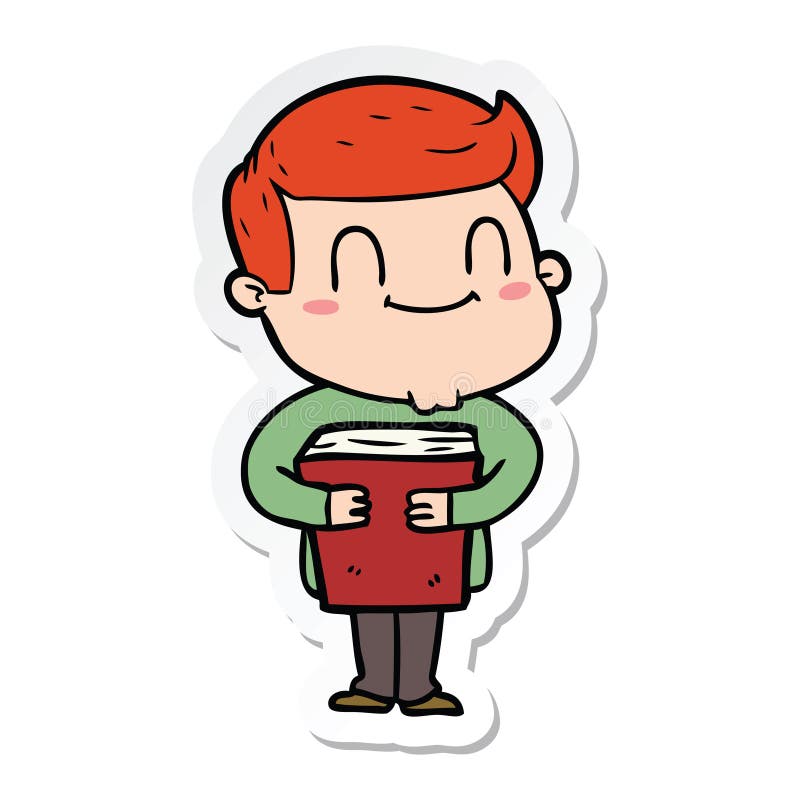 Sticker of a Cartoon Friendly Man Stock Vector - Illustration of decal ...