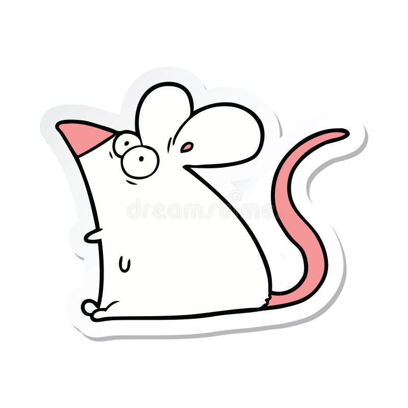 Sticker of a Cartoon Frightened Mouse Stock Vector - Illustration of ...