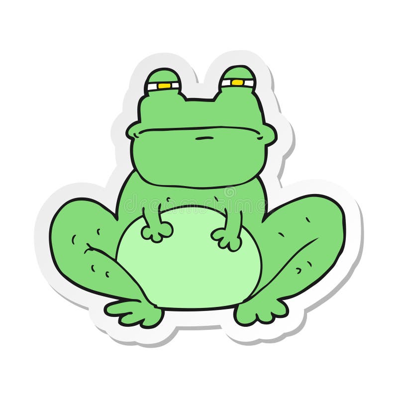 Sticker of a cartoon frog stock vector. Illustration of frog - 147679921