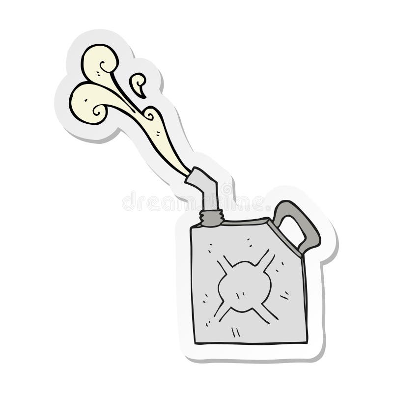 Sticker of a Cartoon Fuel Can Stock Vector - Illustration of doodle ...
