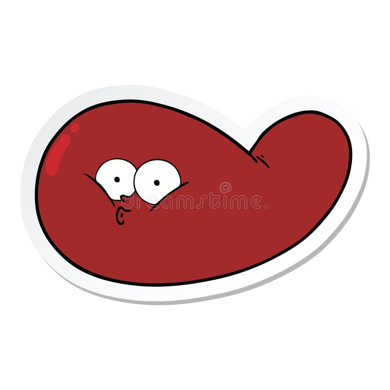Sticker of a Cartoon Gall Bladder Stock Vector - Illustration of spleen ...