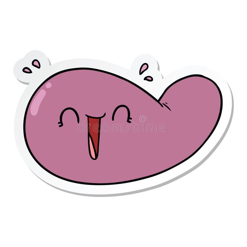 Sticker of a Cartoon Gall Bladder Stock Vector - Illustration of ...