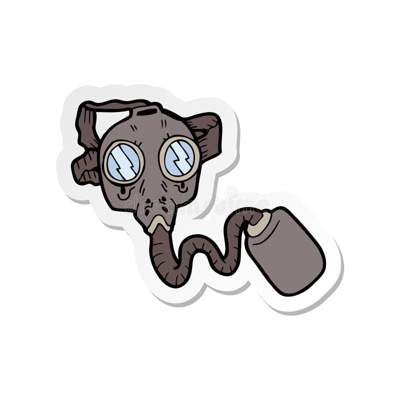 Sticker of a Cartoon Gas Mask Stock Vector - Illustration of icon ...