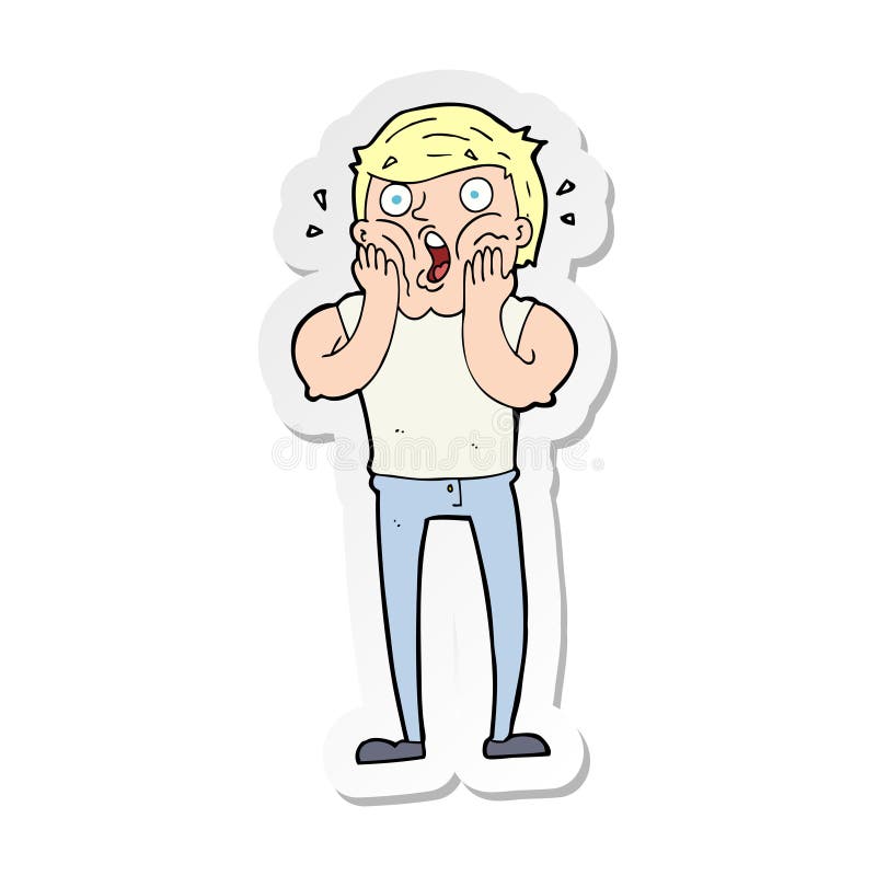 Cartoon Old Man Gasping in Surprise Stock Illustration - Illustration ...