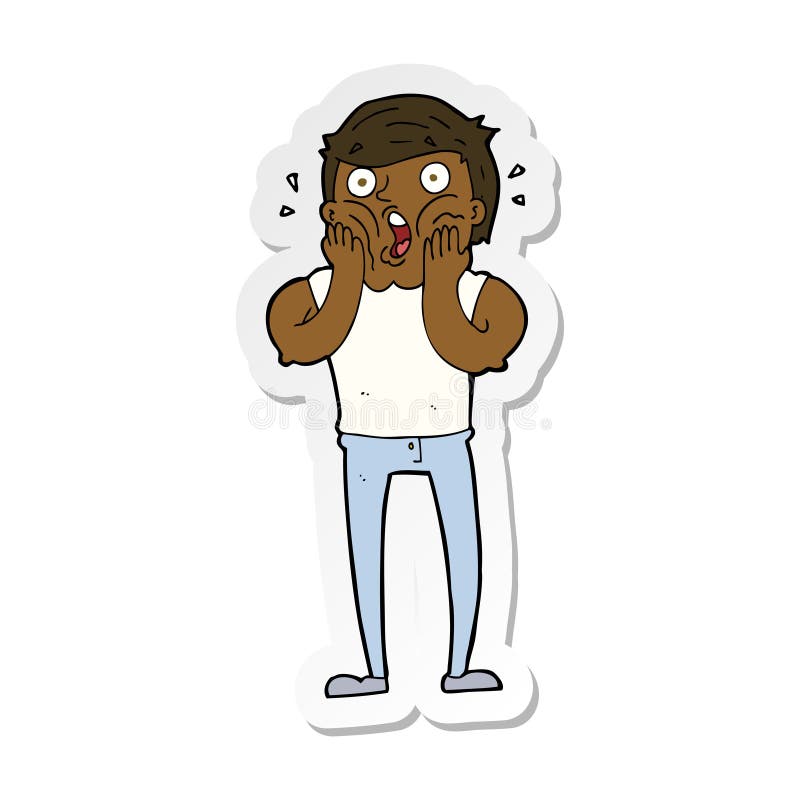 Sticker of a Cartoon Gasping Man Stock Vector - Illustration of quirky ...