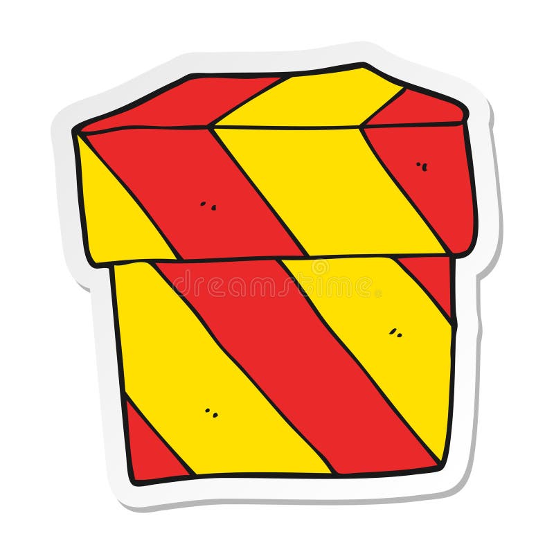 Sticker of a Cartoon Gift Box Stock Vector - Illustration of freehand ...