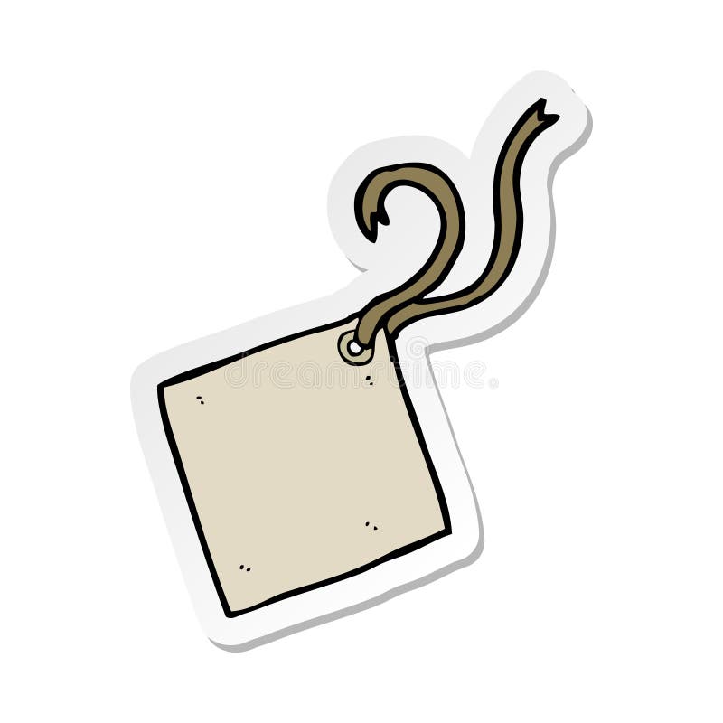 Sticker of a Cartoon Gift Tag Stock Vector - Illustration of silly ...