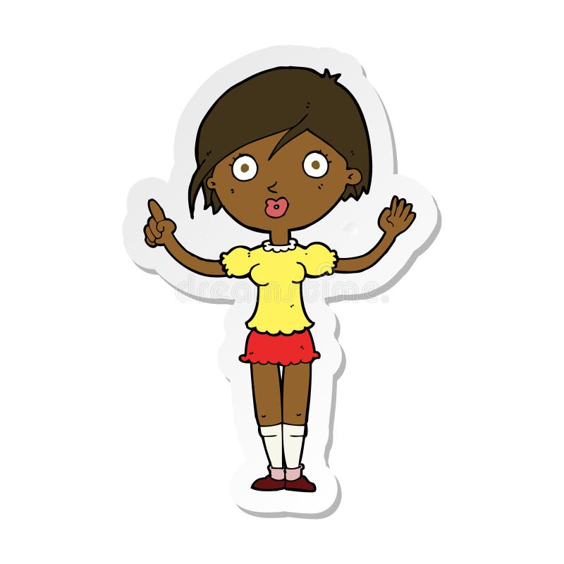 Sticker of a Cartoon Girl Asking Question Stock Vector - Illustration ...