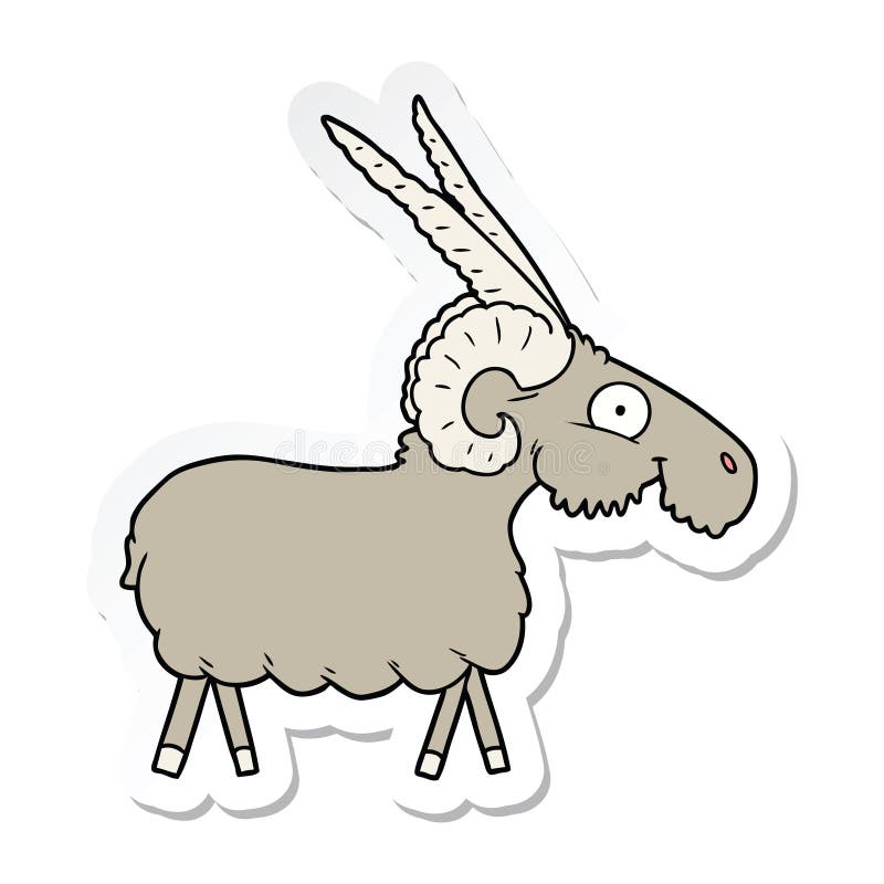 Sticker of a cartoon goat stock vector. Illustration of cartoon - 147628181
