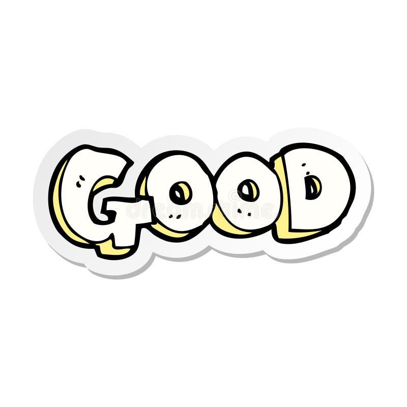 Sticker Good Sign Symbol Word Text Cartoon Character Cheerful Clip ...