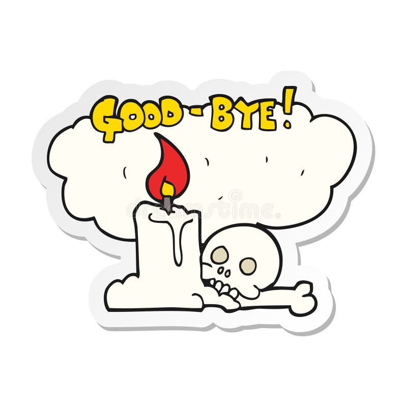 Sticker of a Cartoon Goodbye Sign Stock Vector - Illustration of ...