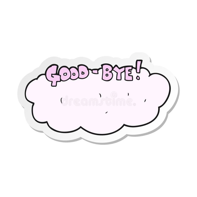 Sticker of a Cartoon Goodbye Sign Stock Vector - Illustration of icon ...