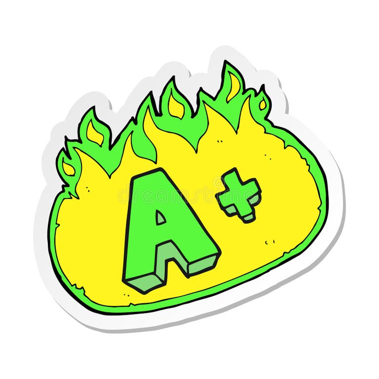 Sticker of a Cartoon a Grade Symbol Stock Vector - Illustration of ...