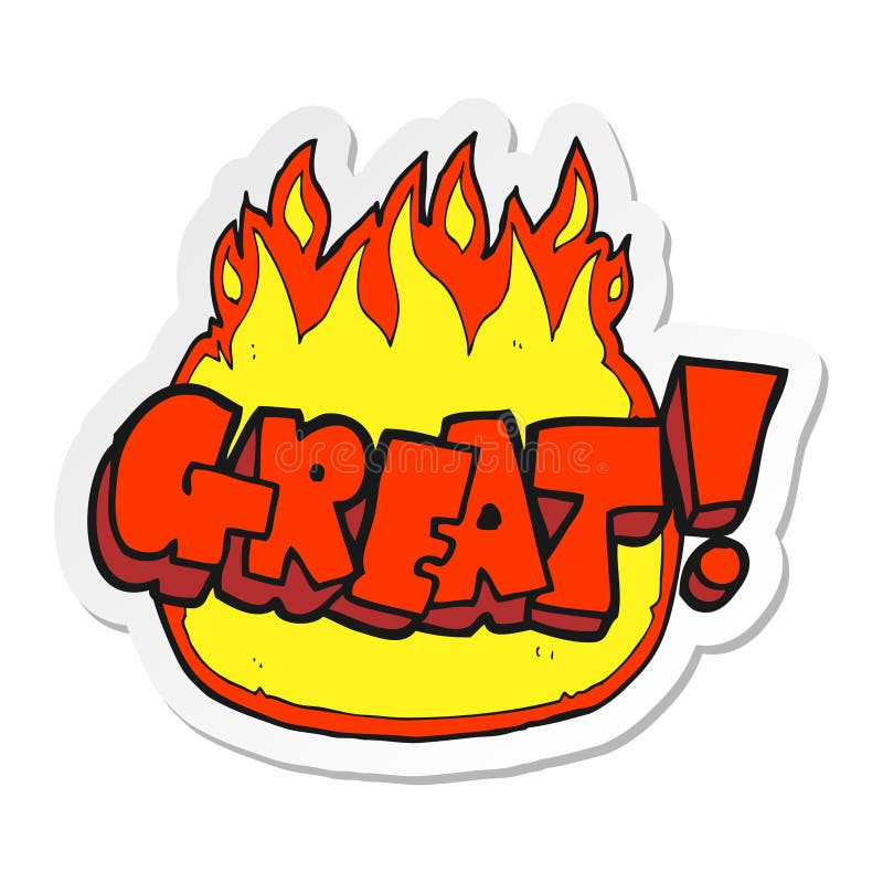 Sticker of a Cartoon Great Symbol Stock Vector - Illustration of ...