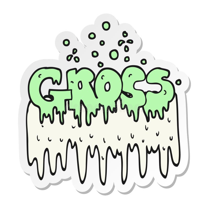 Sticker of a Cartoon Gross Symbol Stock Vector - Illustration of quirky ...