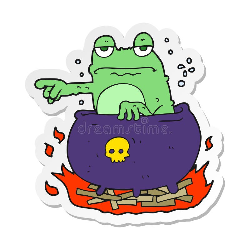 Sticker of a Cartoon Halloween Toad Stock Vector - Illustration of ...