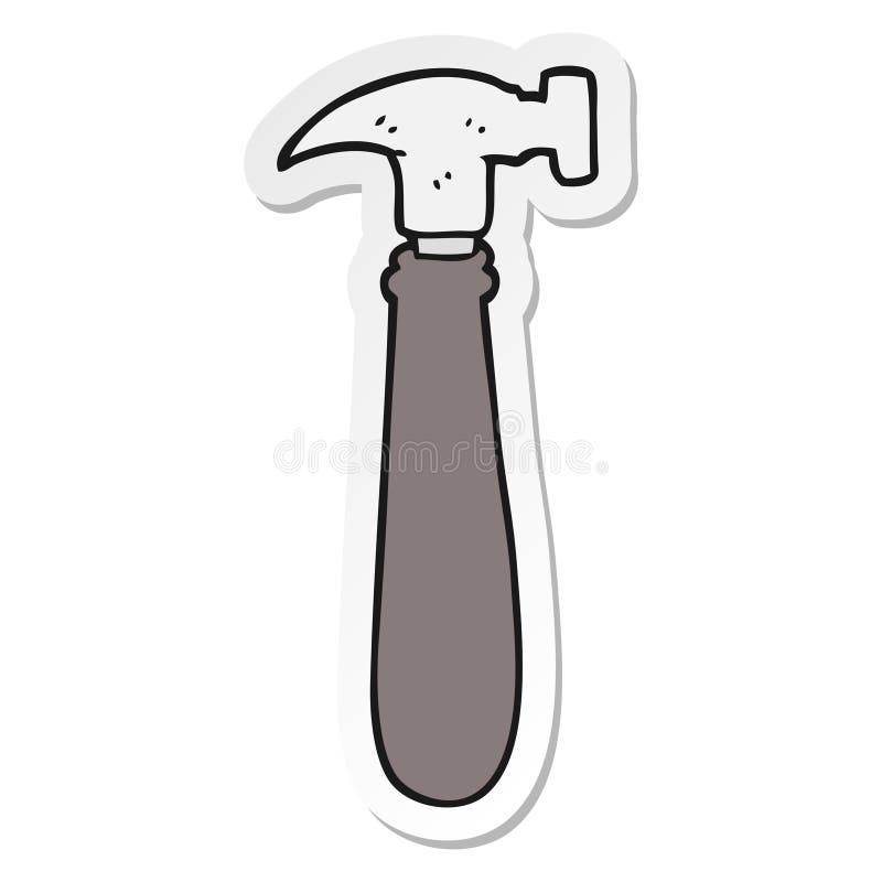 Sticker of a Cartoon Hammer Stock Vector - Illustration of crazy ...