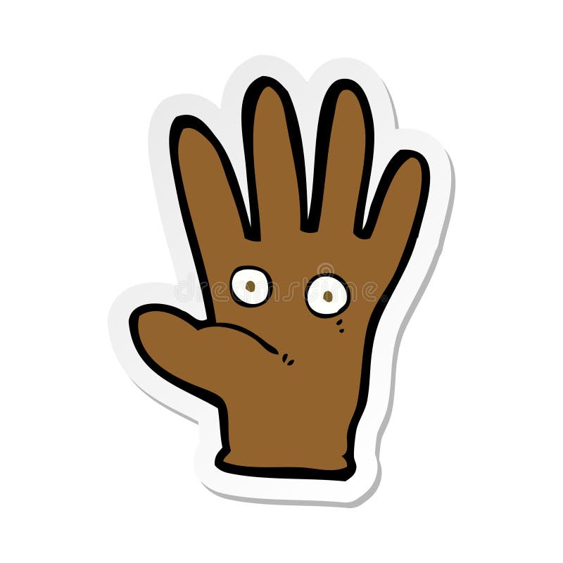 Sticker of a Cartoon Hand with Eyes Stock Vector - Illustration of ...