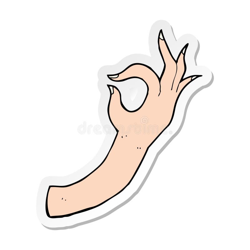 Sticker of a Cartoon Hand Symbol Stock Vector - Illustration of drawn ...