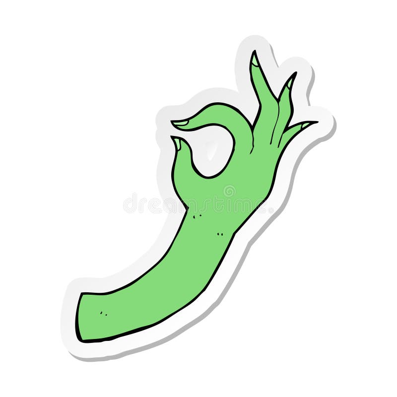 Sticker of a Cartoon Hand Symbol Stock Vector - Illustration of clip ...