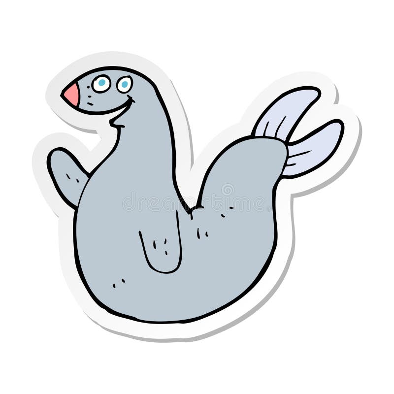 Sticker of a Cartoon Happy Seal Stock Vector - Illustration of design ...