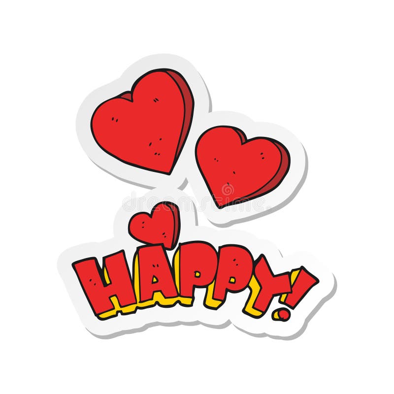 Sticker of a Cartoon Happy Symbol Stock Vector - Illustration of symbol ...
