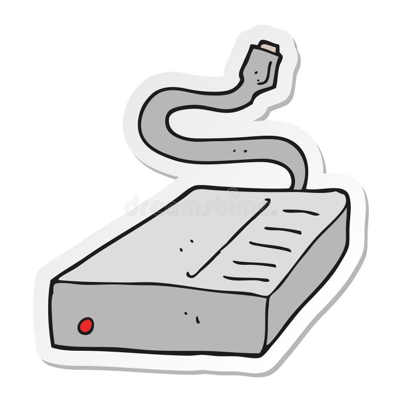 Sticker of a Cartoon Hard Drive Stock Vector - Illustration of disk ...