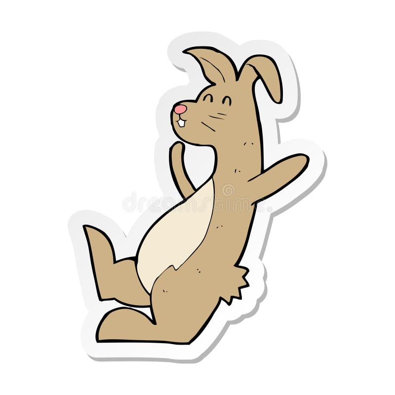 Sticker of a cartoon hare stock vector. Illustration of character ...