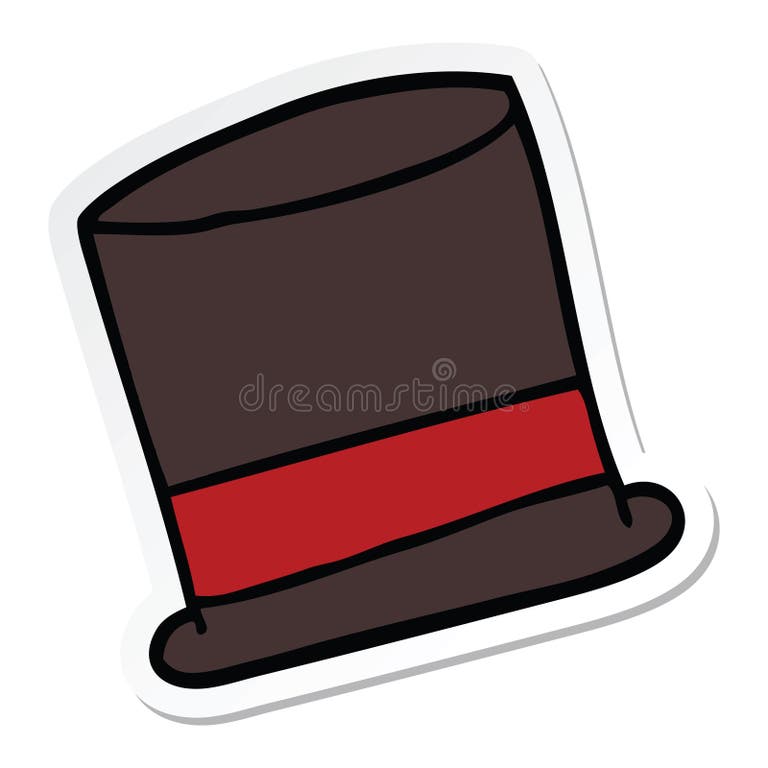 Sticker of a cartoon hat stock vector. Illustration of doodle - 149269058
