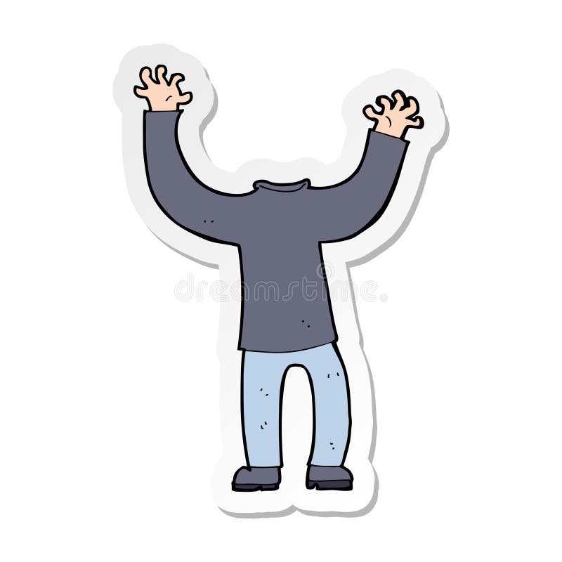 Sticker of a Cartoon Headless Body Stock Vector - Illustration of sign ...
