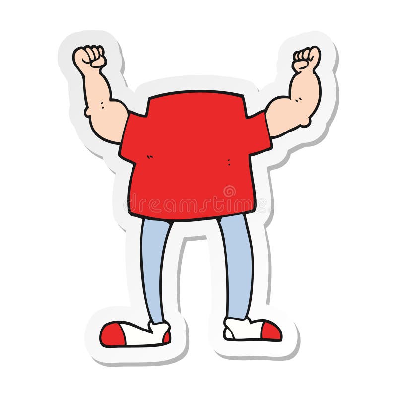 Sticker of a Cartoon Headless Man Stock Vector - Illustration of male ...