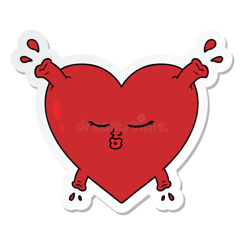 Sticker of a cartoon heart stock vector. Illustration of artwork ...