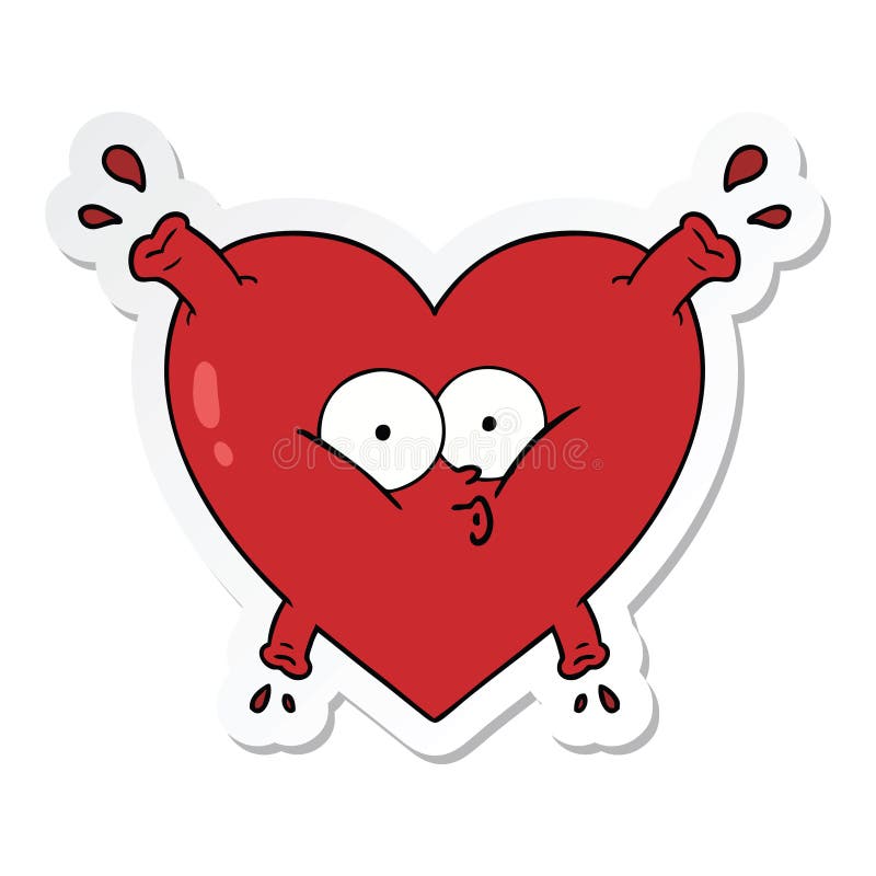 Sticker of a cartoon heart stock vector. Illustration of heart - 149298002