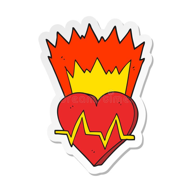 Sticker of a Cartoon Heart Rate Stock Vector - Illustration of artwork ...