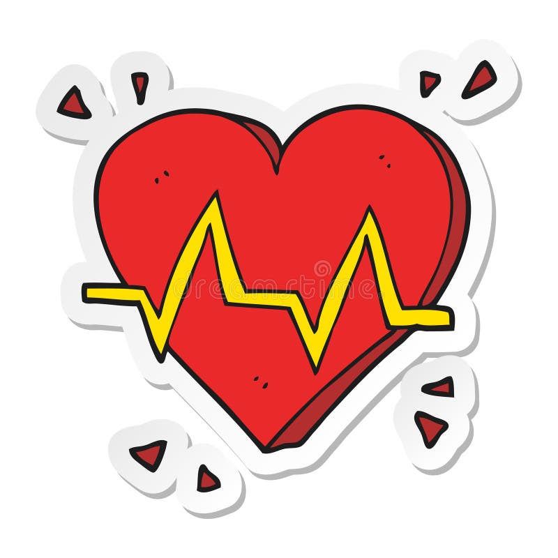 Sticker of a Cartoon Heart Rate Stock Vector - Illustration of ...