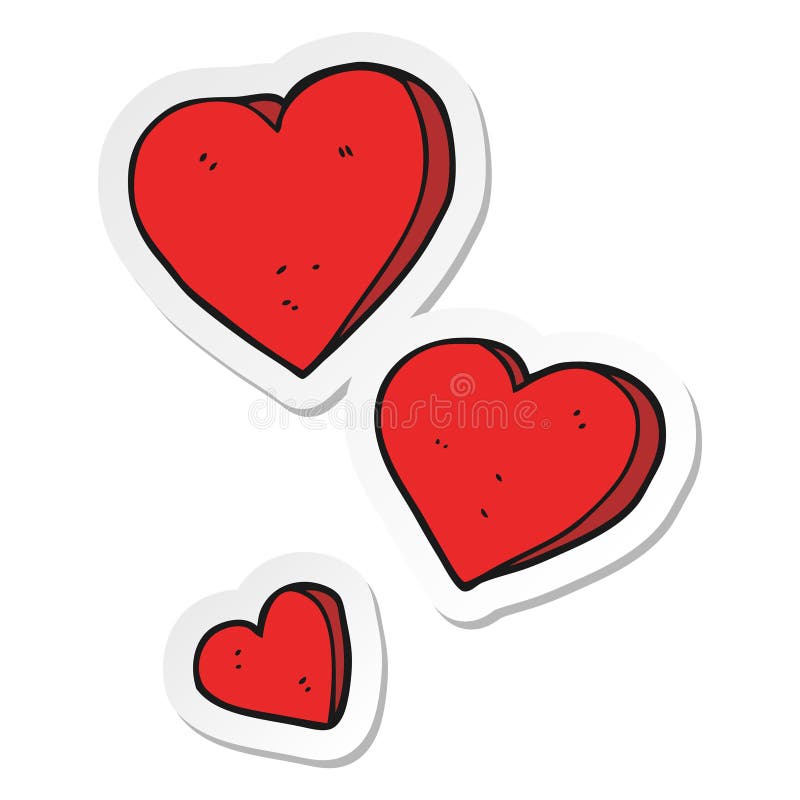 Sticker of a Cartoon Hearts Stock Vector - Illustration of hand ...