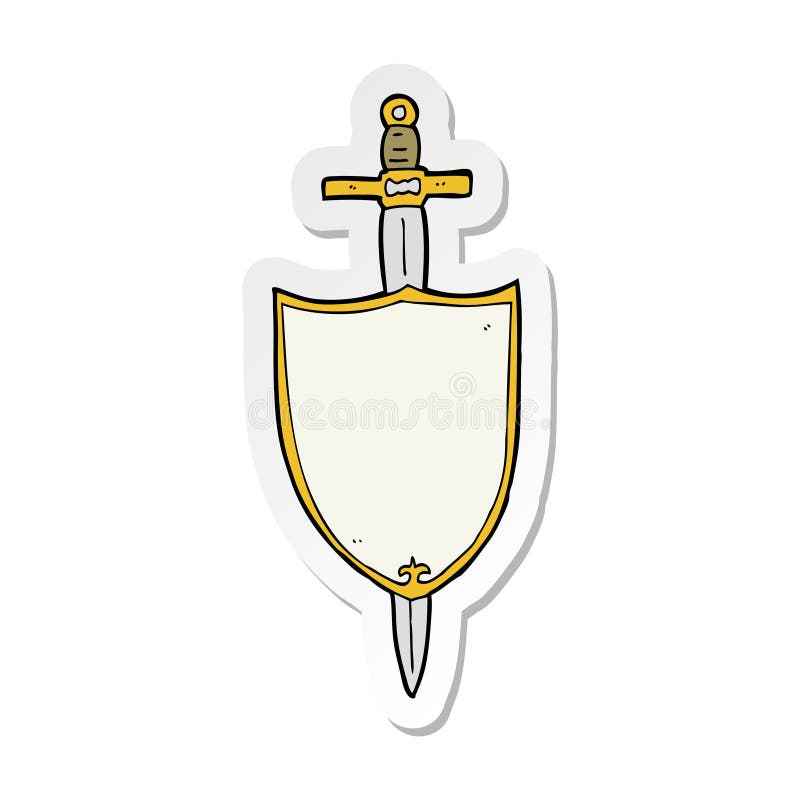 Sticker of a Cartoon Heraldic Shield Stock Vector - Illustration of ...