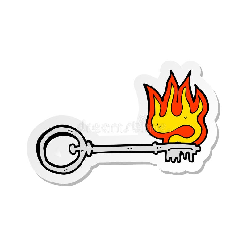 Sticker of a Cartoon Hot Key Stock Vector - Illustration of funny ...
